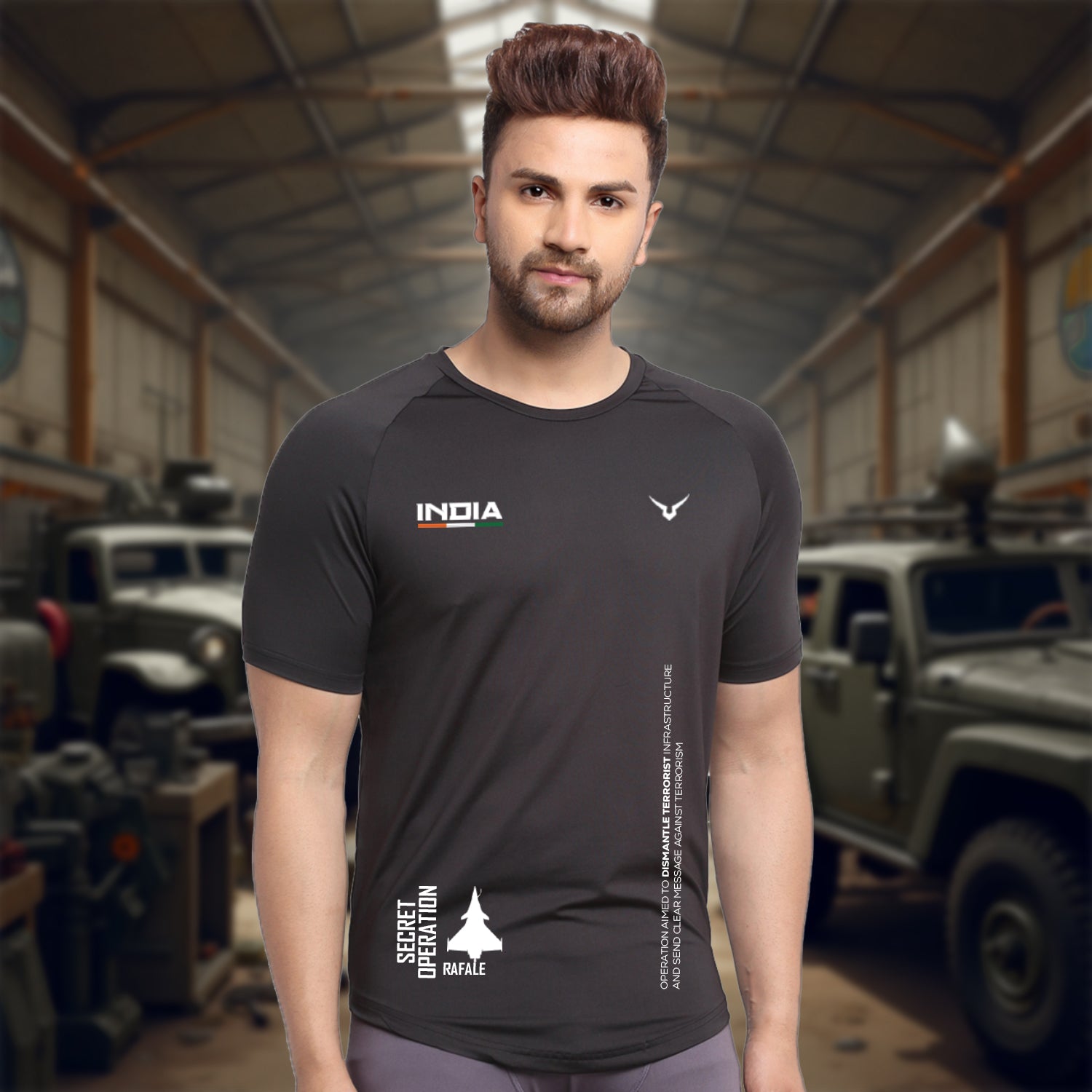 Invincible Men's Training T-Shirt Inspired by Armed Forces